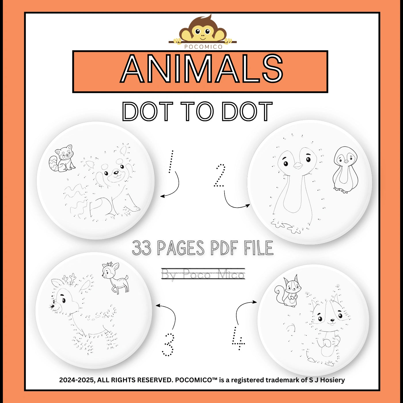 Animal Dot to dot activity sheet – POCOMICO
