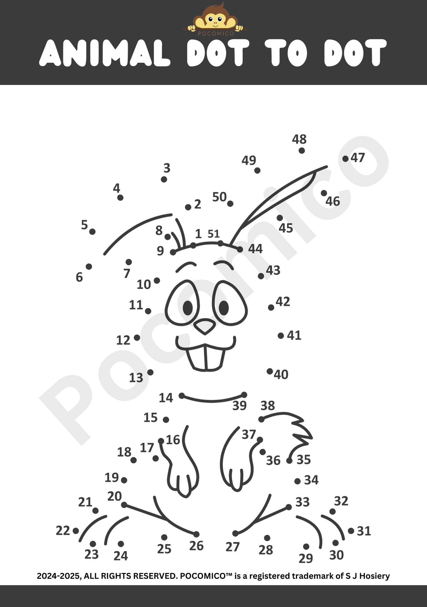 Animal Dot to dot with cheat sheet – POCOMICO